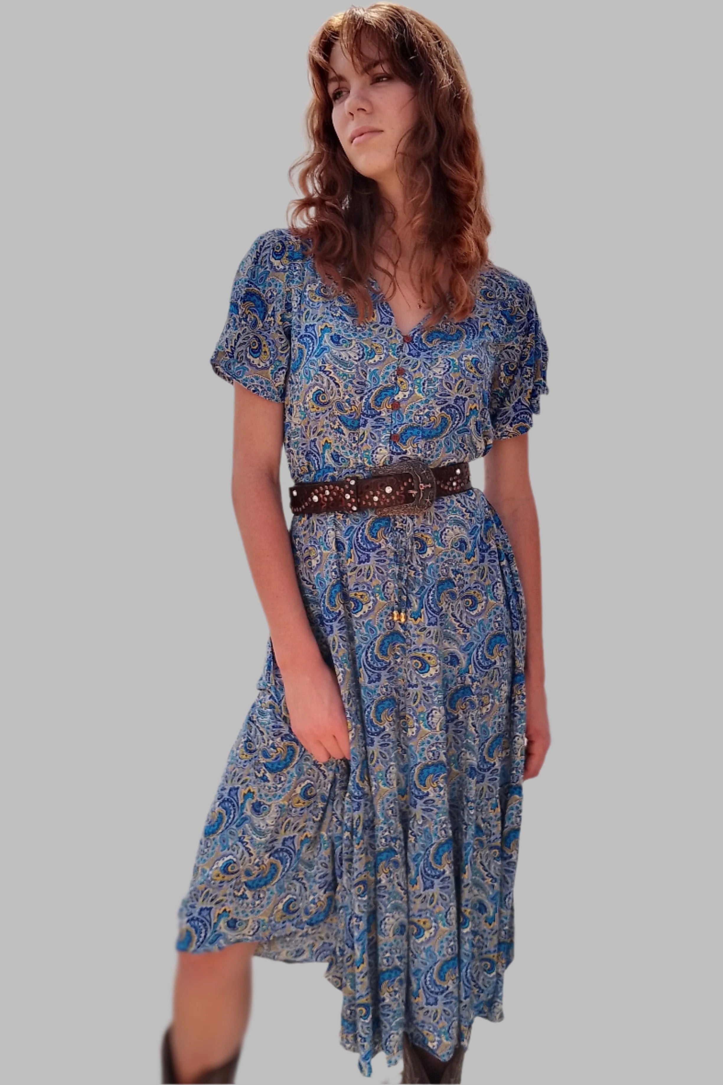 Clove Pink dress 3/4 (Blue) – CLOVE PINK