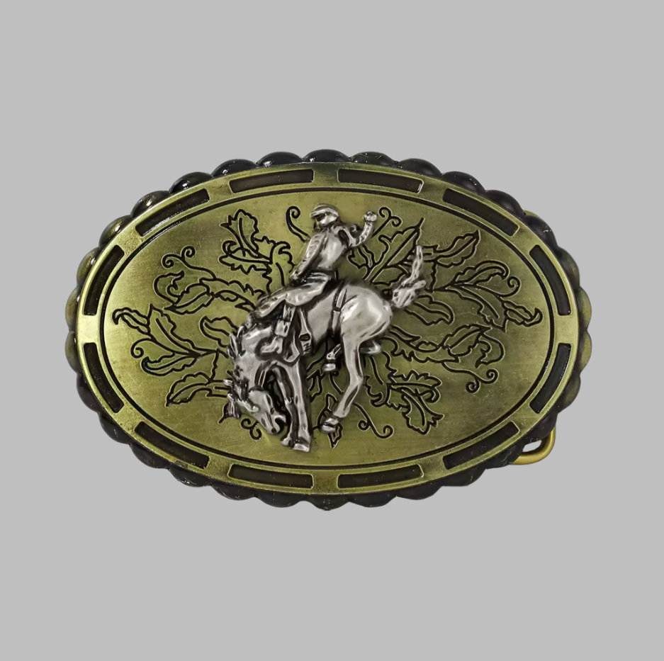 Buckle Rodeo Rider oval (gold) – CLOVE PINK